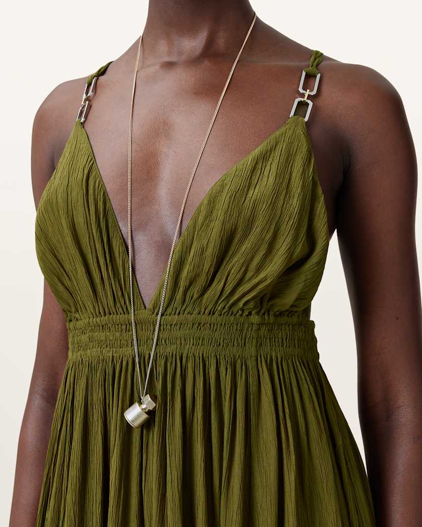 Rosa Hex Maxi Dress FIR GREEN | ALLSAINTS